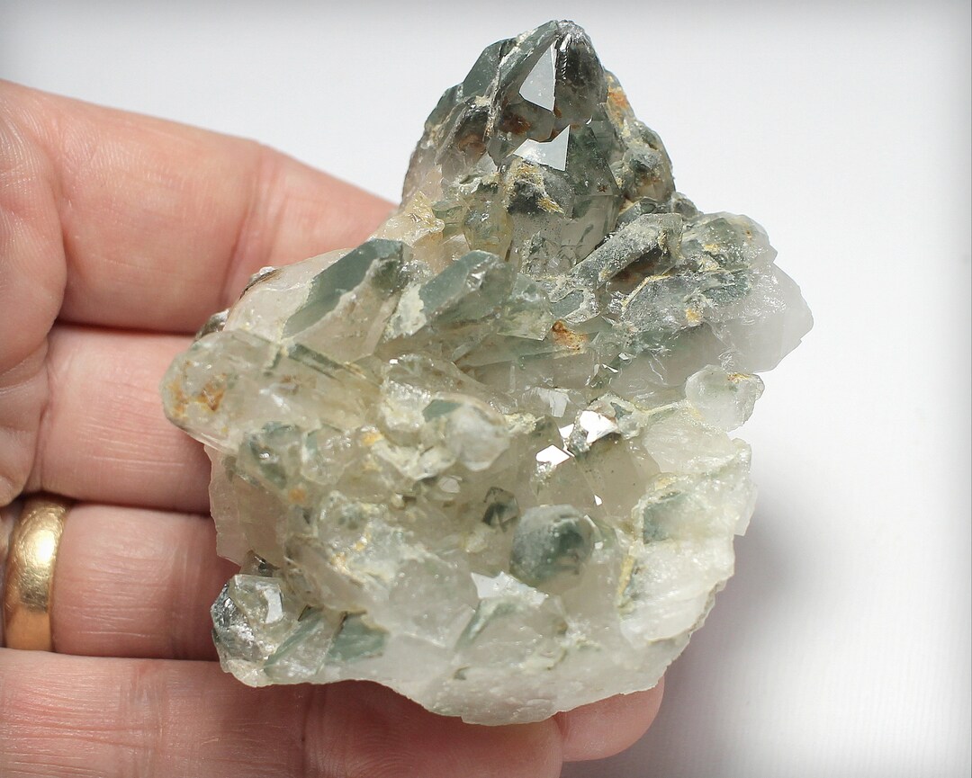 Gemmy Blue-green Phantom Quartz Crystal Cluster - Mexico - Etsy