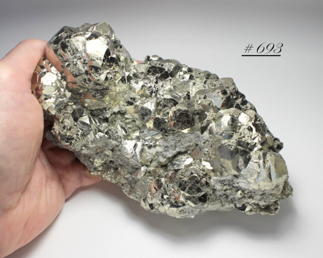 Pyrite Magnificent Large Lustrous Pyritohedral Striated Pyrite Crystal ...