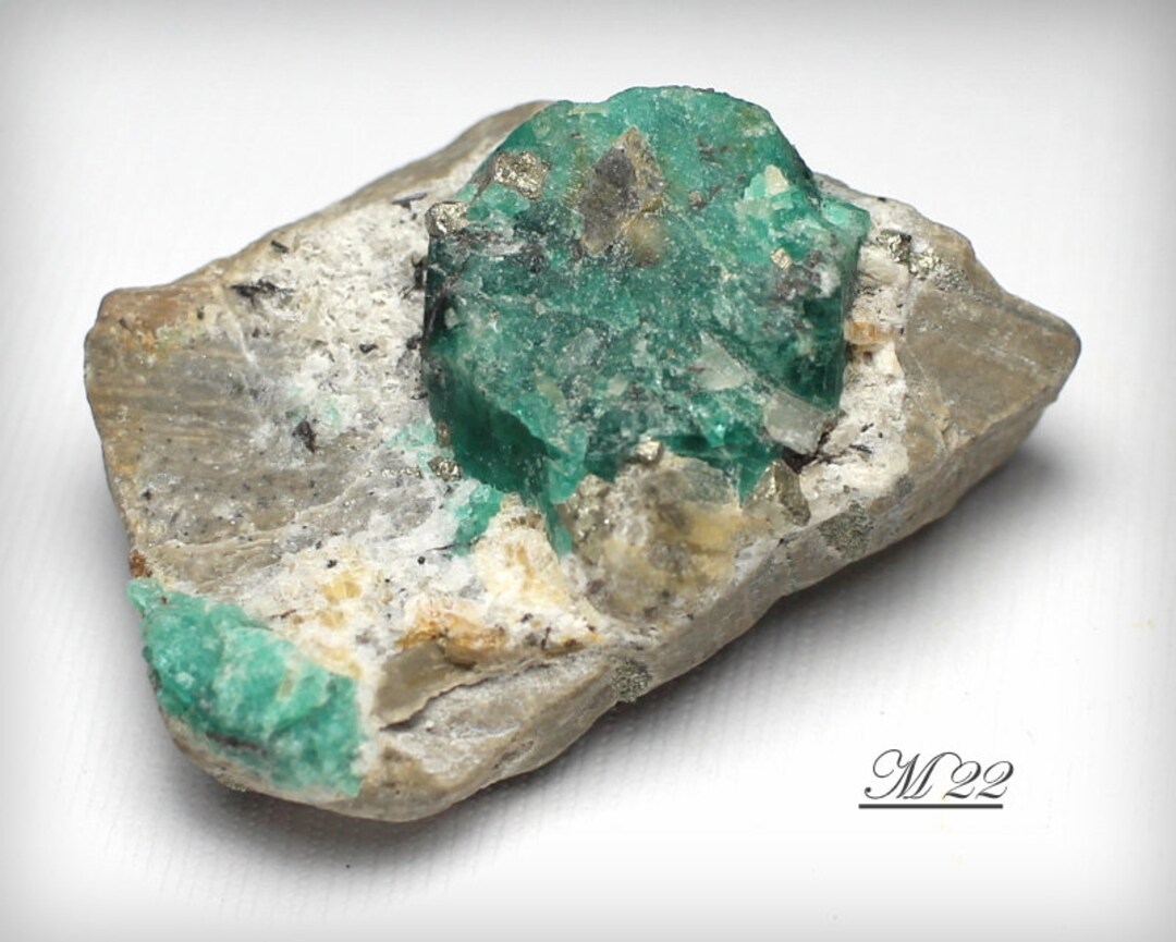 Emerald, Colombia - Gemmy Emerald Crystals, With Golden Pyrite, on ...