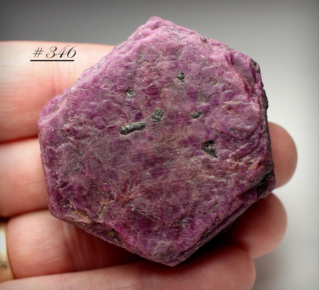 Large Ruby Crystal - Vintage Deep Red-purple Ruby Corundum Crystal With ...