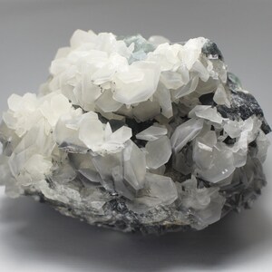 Fluorite, Calcite, Quartz Large Specimen of Blue-green Fluorite Cubes ...