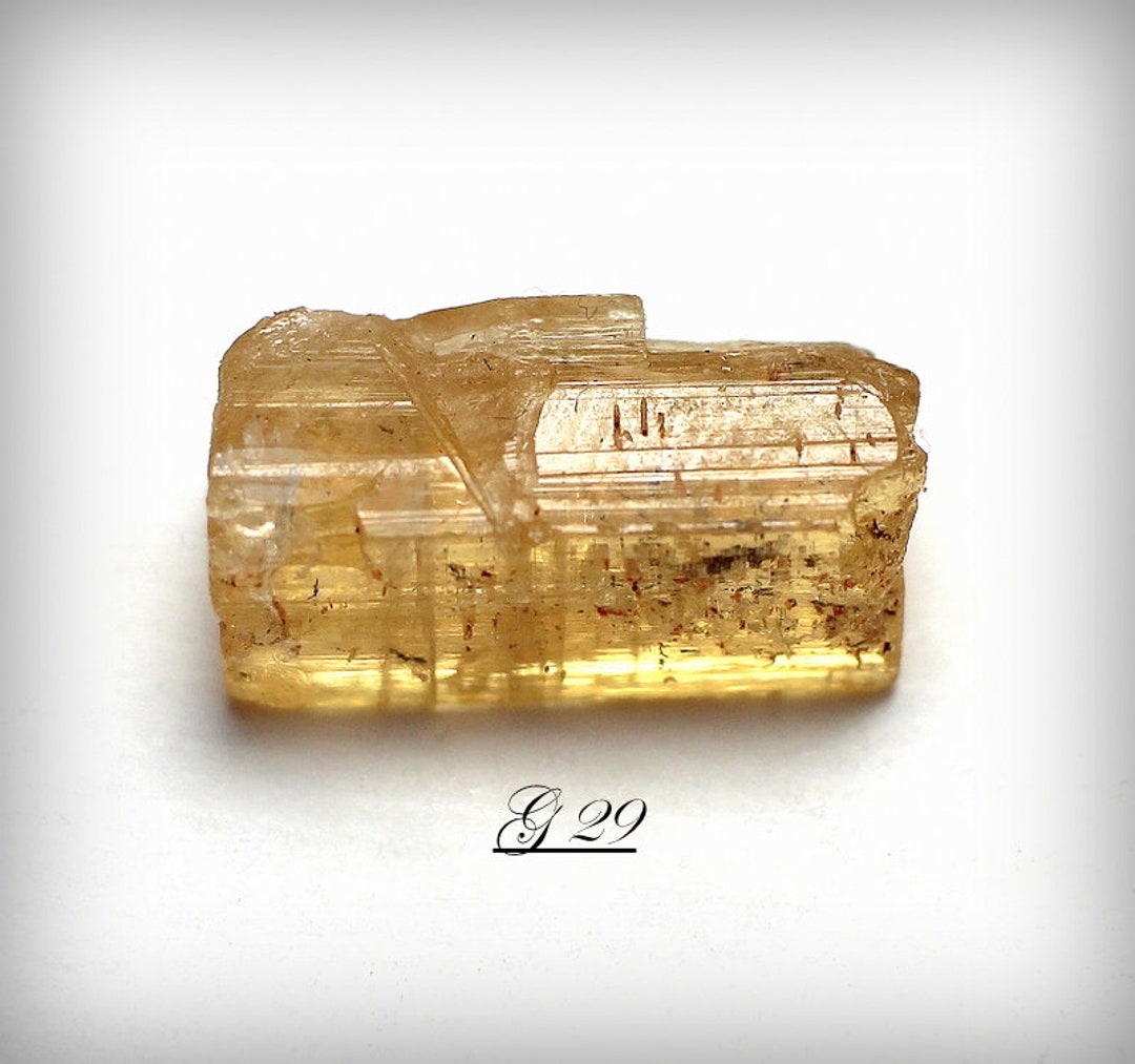 Striking Raw Brazilian Imperial Topaz Crystal Specimen Raw Gemstone ...
