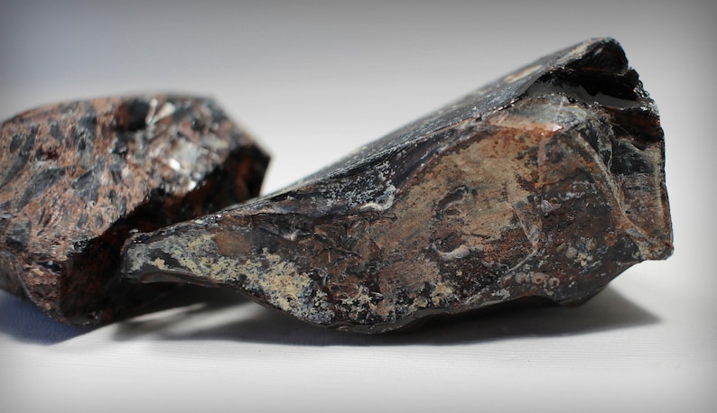 Two Glassy Mahogany Obsidian Cobbles Pictured Weathered | Etsy