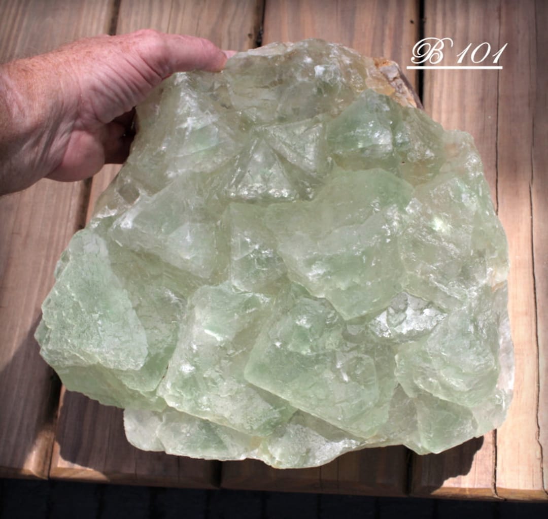 Massive Light Green Octahedral Fluorite Crystal Cluster From Ontario ...