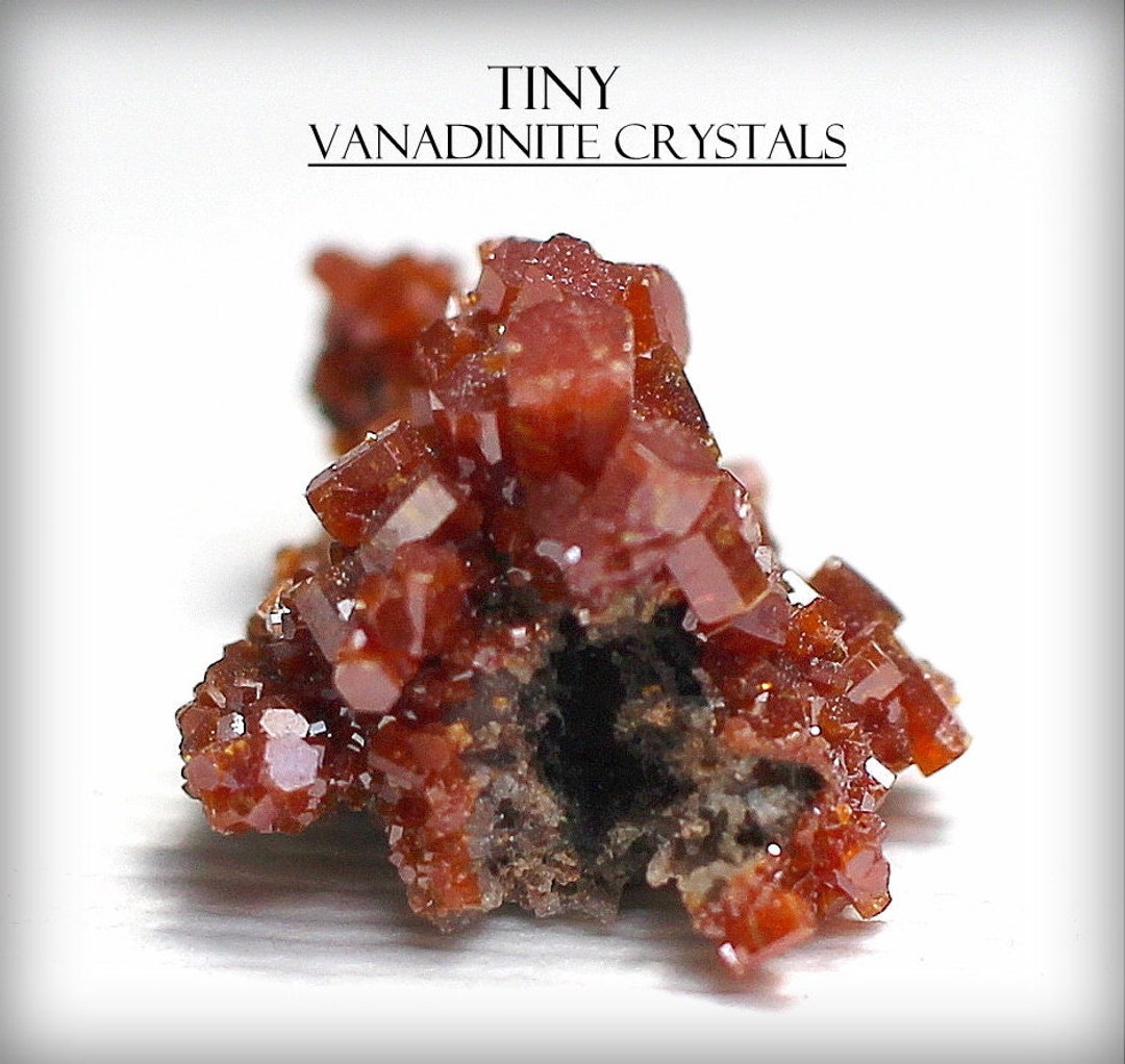 Tiny, Bright, Colorful, Lustrous Vanadinite Crystals, From Mibladen, Morocco - Etsy