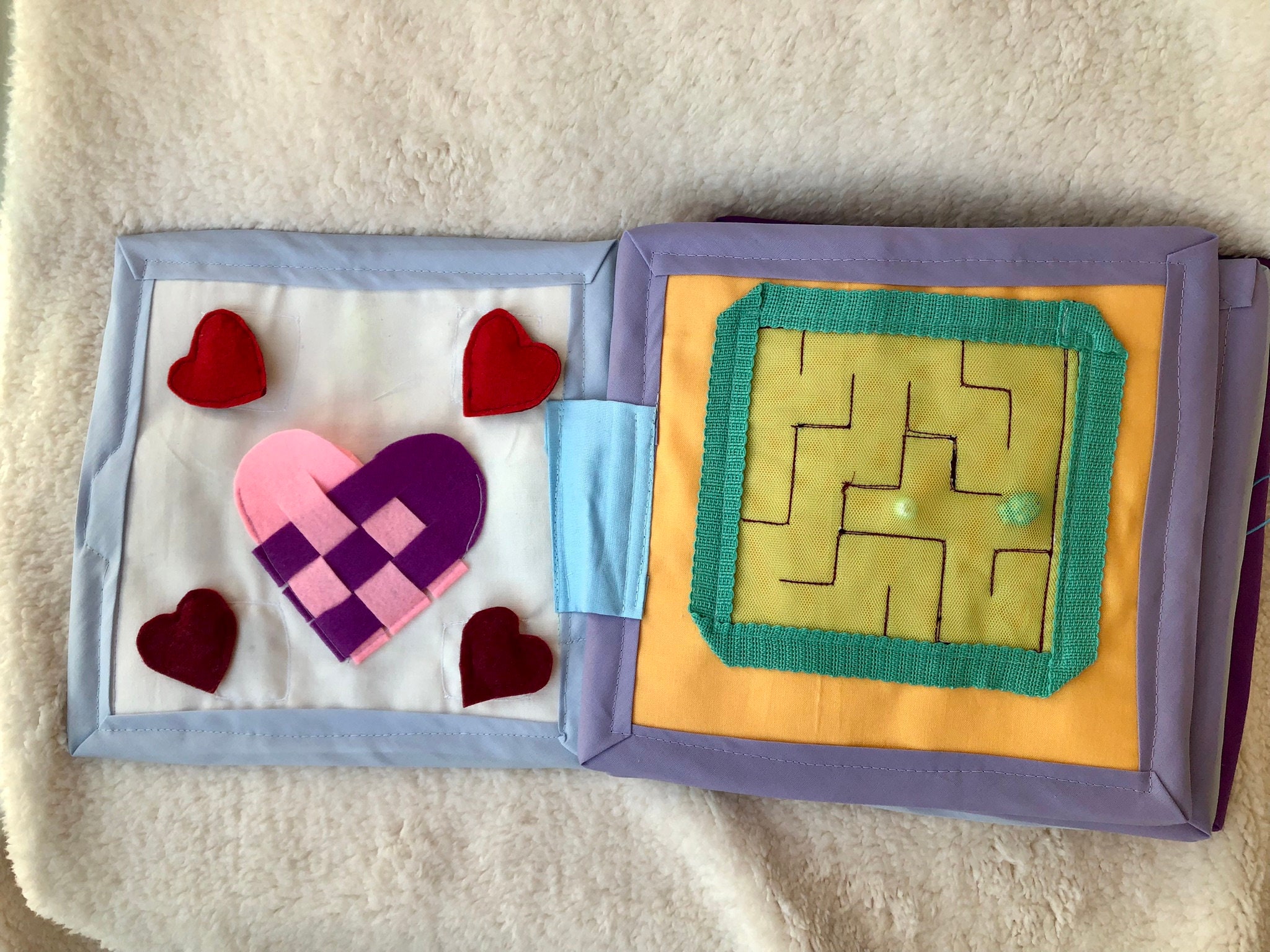 Handmade Montessori Quiet Book: Sensory Fabric Activity Book - Etsy