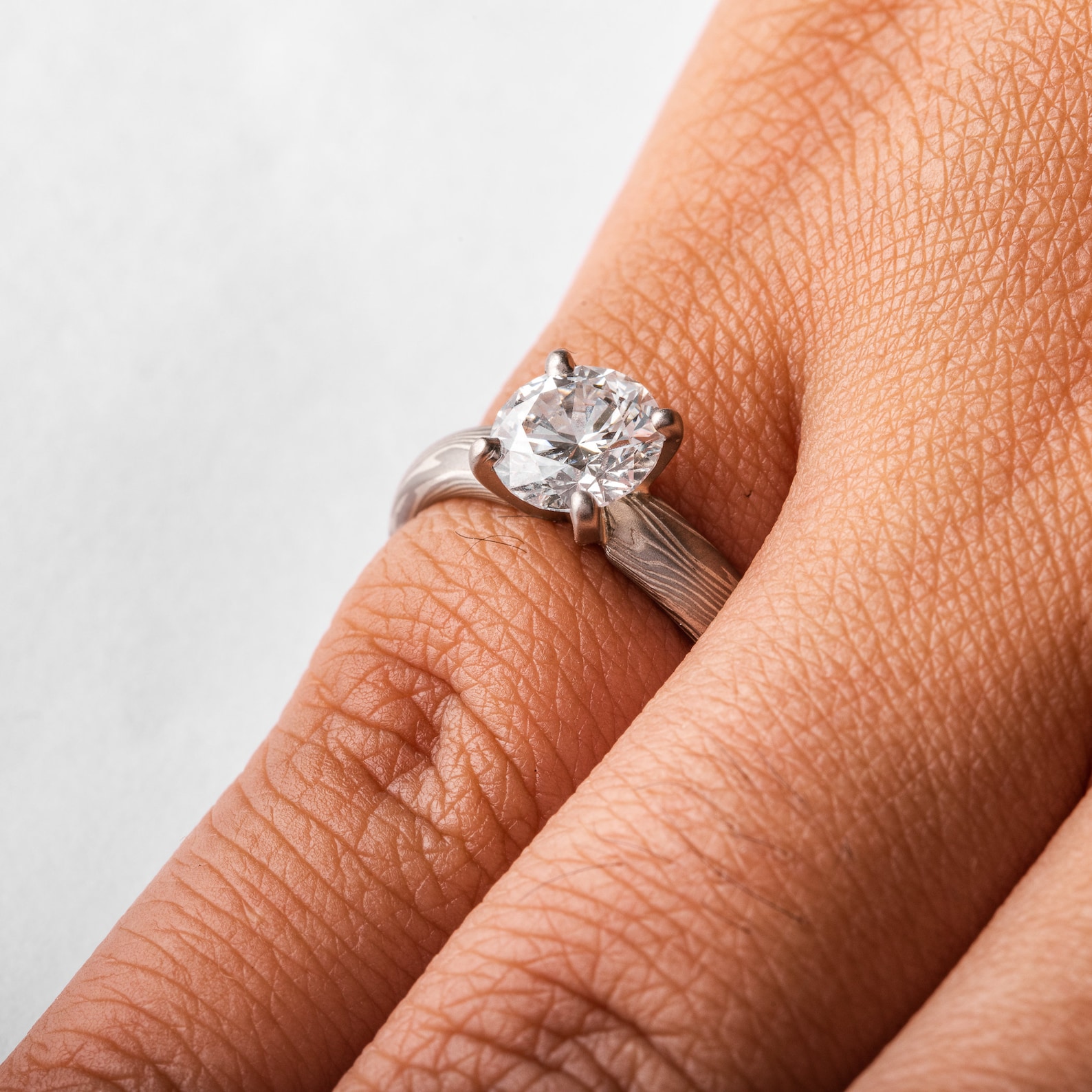 Elegant Twist Pattern Engagement Ring With Round Diamond - Etsy