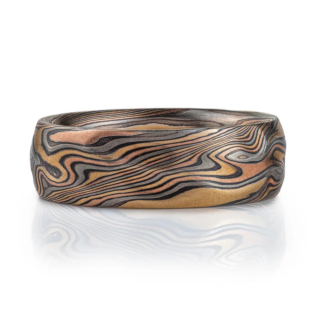 Handmade Wedding Ring in Twist Pattern With Kazaru Texture - Etsy