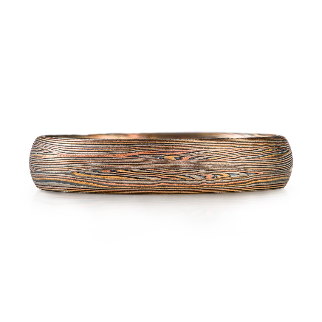 Rustic Flow Pattern Ring With Mokume Knots - Etsy