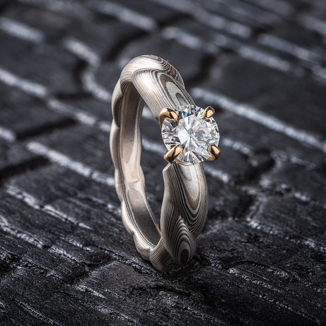 Mokume Gane Engagement Ring