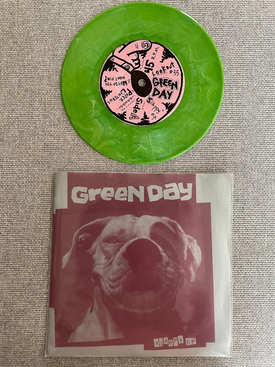 GREEN DAY slappy EP 7 rare Green Marble - Etsy