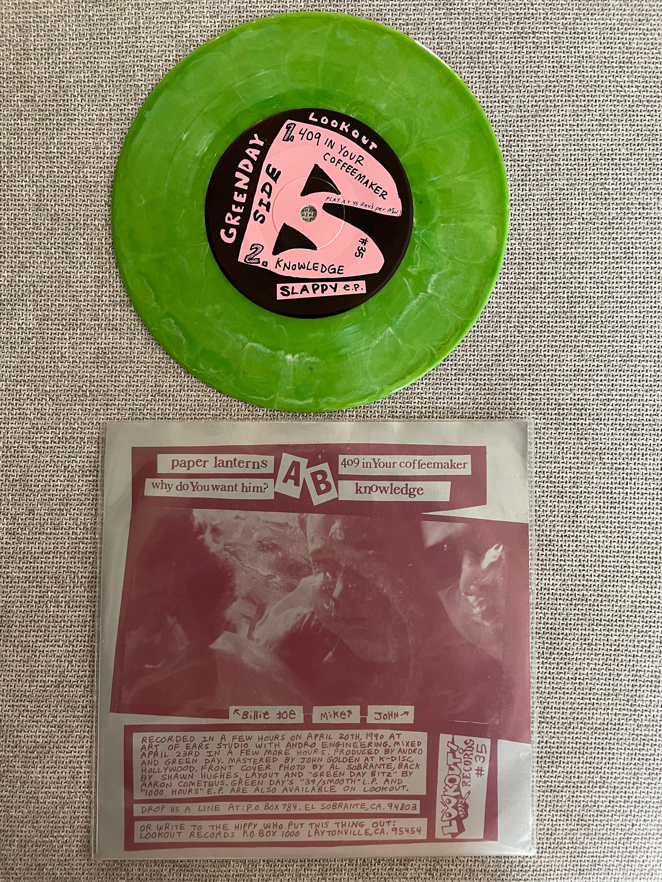 GREEN DAY slappy EP 7 rare Green Marble - Etsy