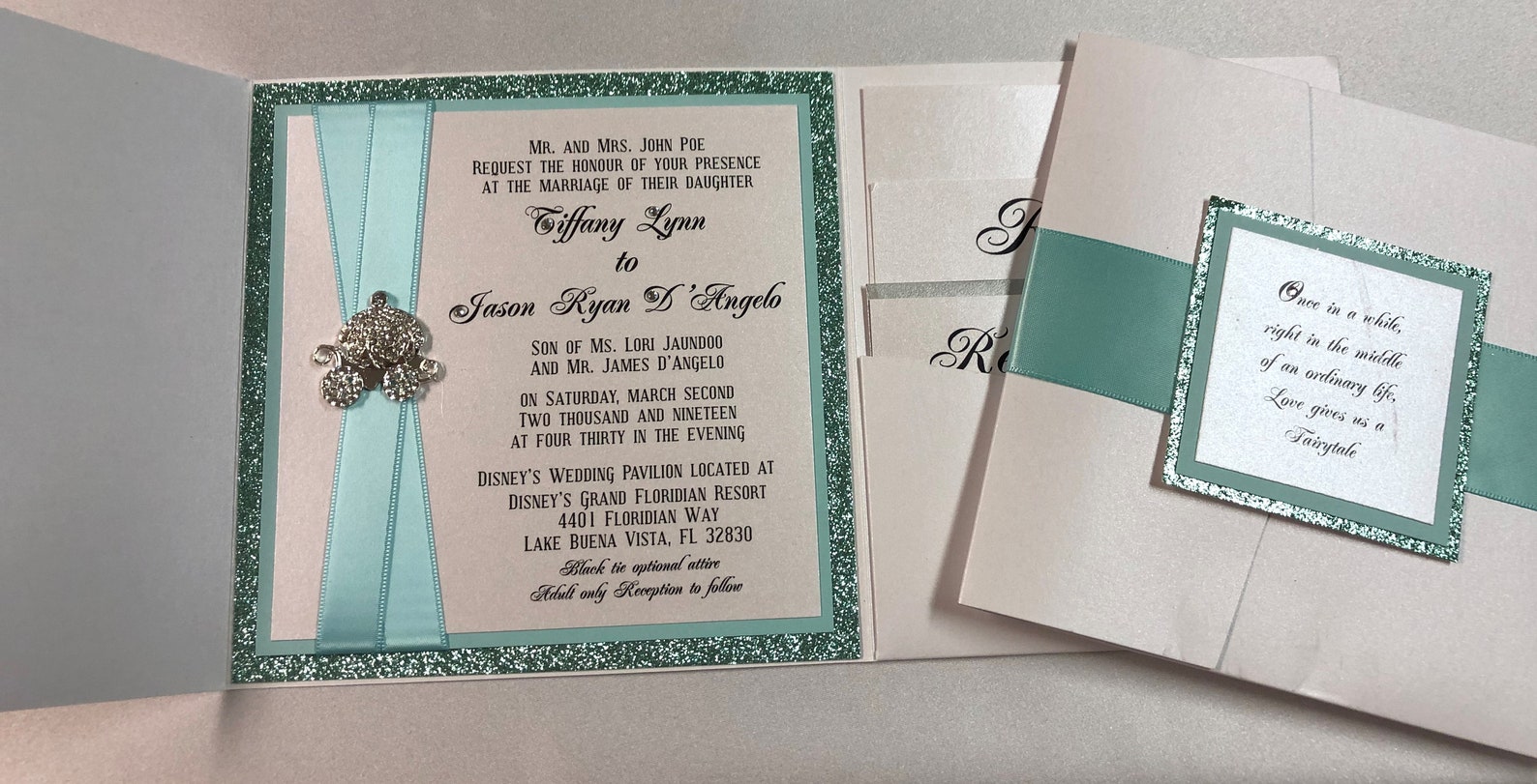 Elegant Disney Princess Pocket Wedding Invitation Set in - Etsy