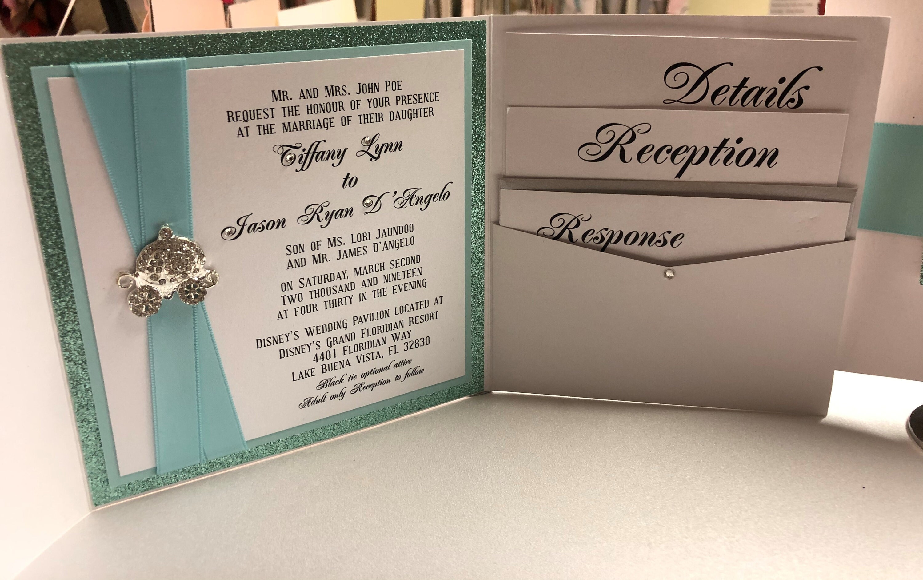 Elegant Disney Princess Pocket Wedding Invitation Set in - Etsy