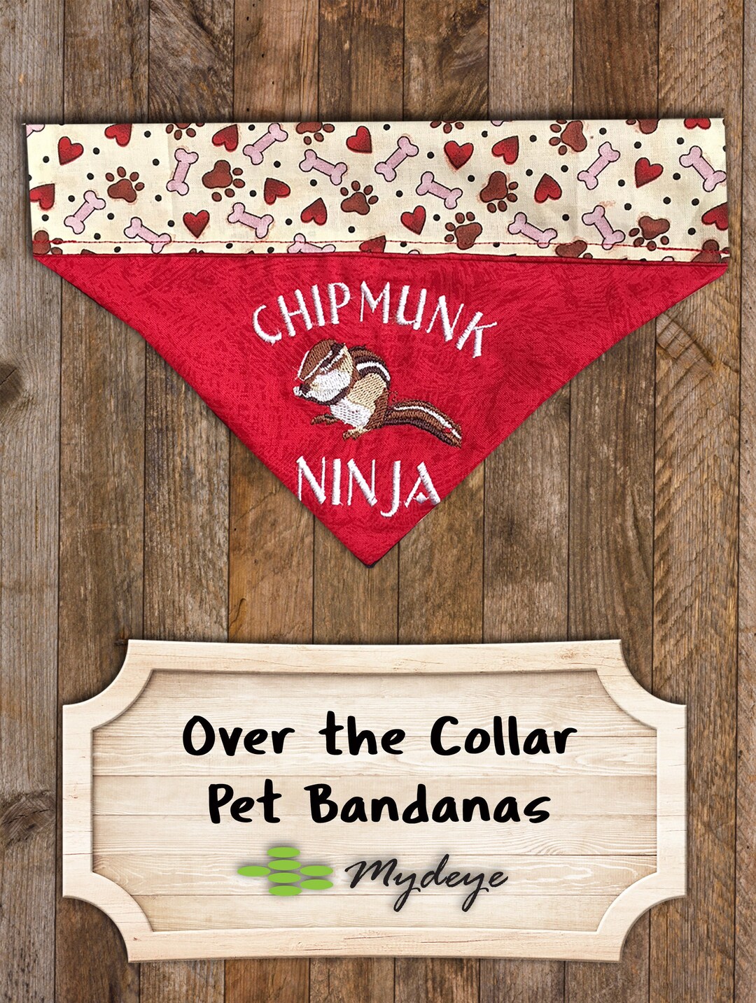 Personalized Chipmunk Ninja Dog Bandana: Over the Collar Pet Scarf - Etsy
