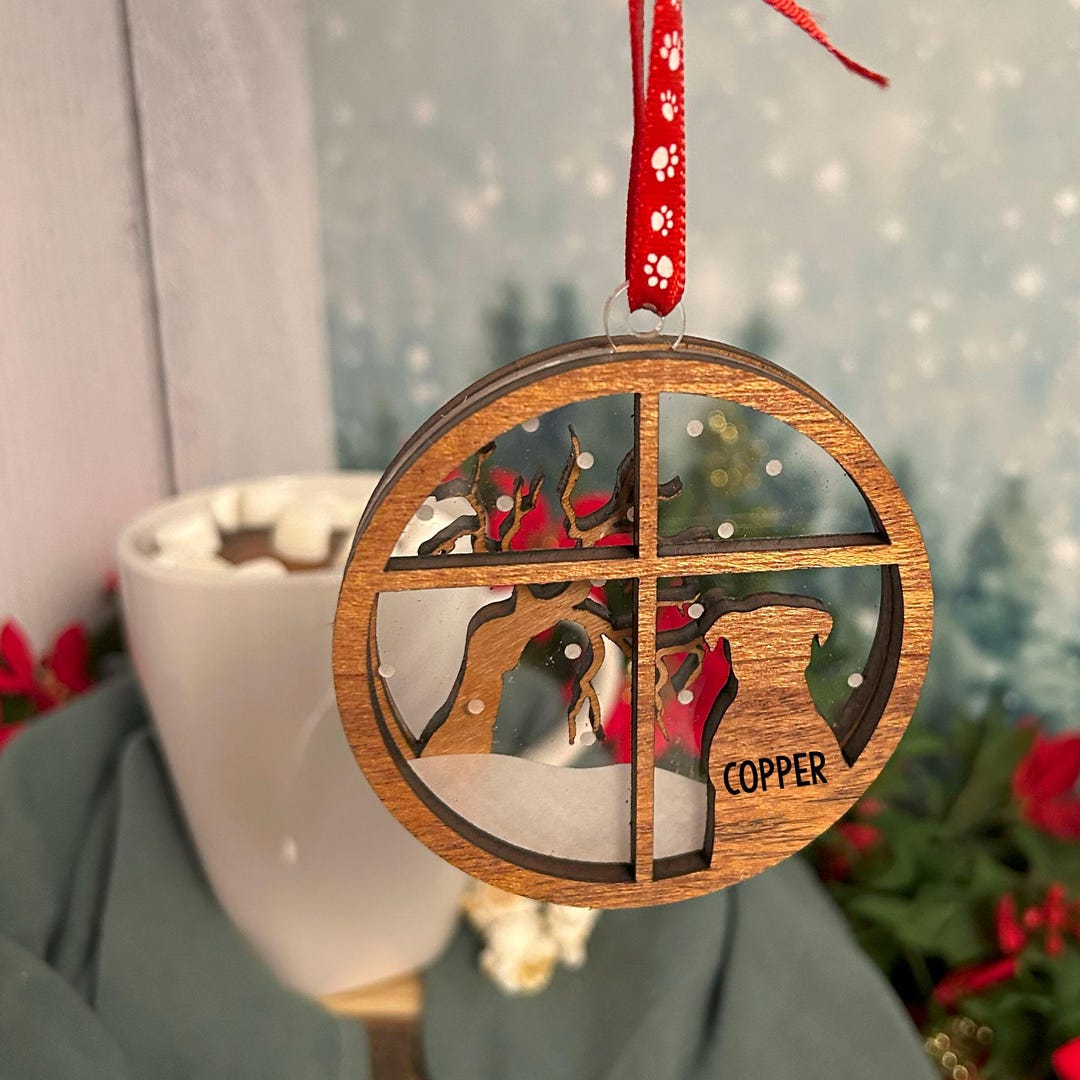 Personalized Rottweiler Ornament: 3D Mahogany & Acrylic Christmas Tree ...