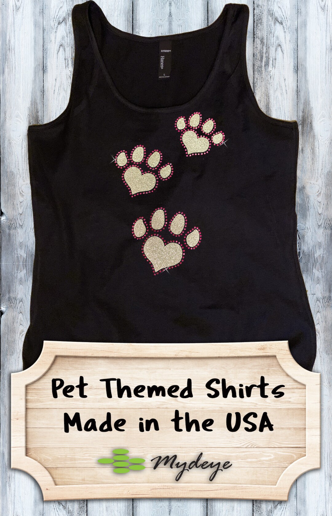Paw Print Tank Top Bling for Women Rhinestone Dog Shirt Gift - Etsy