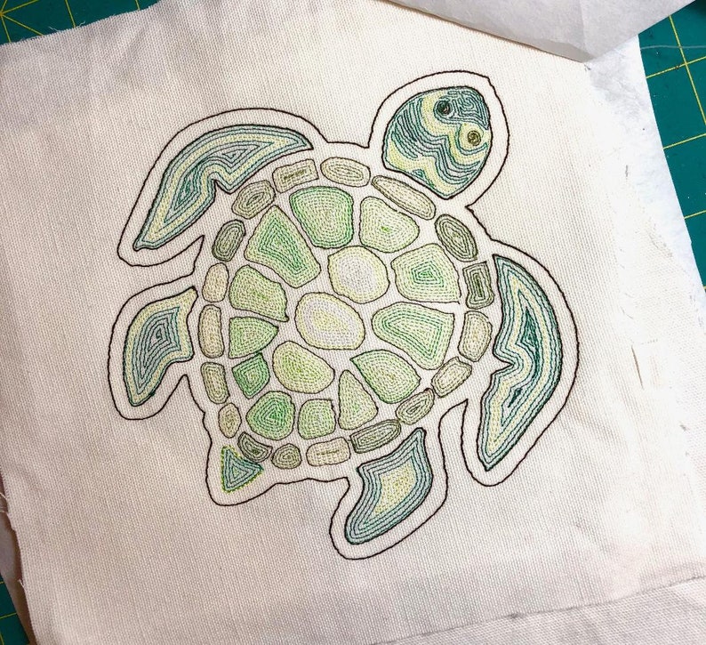 Tribal Turtle Machine Embroidery Digital Download 8x8 Hoop - Etsy