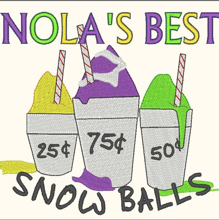 NOLA'S Best Snowballs Fill Stitch. PES Format for Machine Embroidery ...