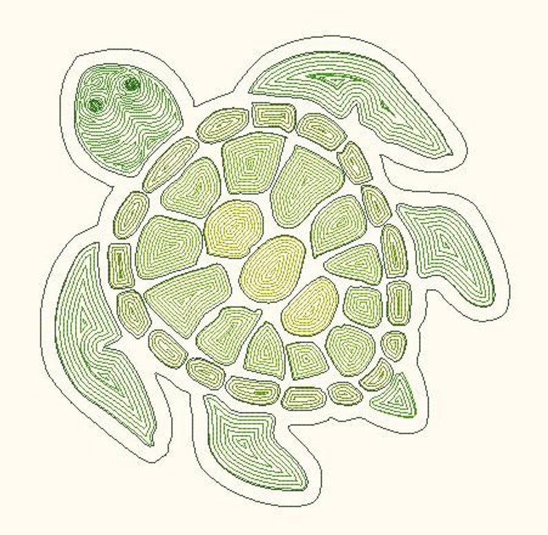 Tribal Turtle Machine Embroidery Digital Download 8x8 Hoop - Etsy