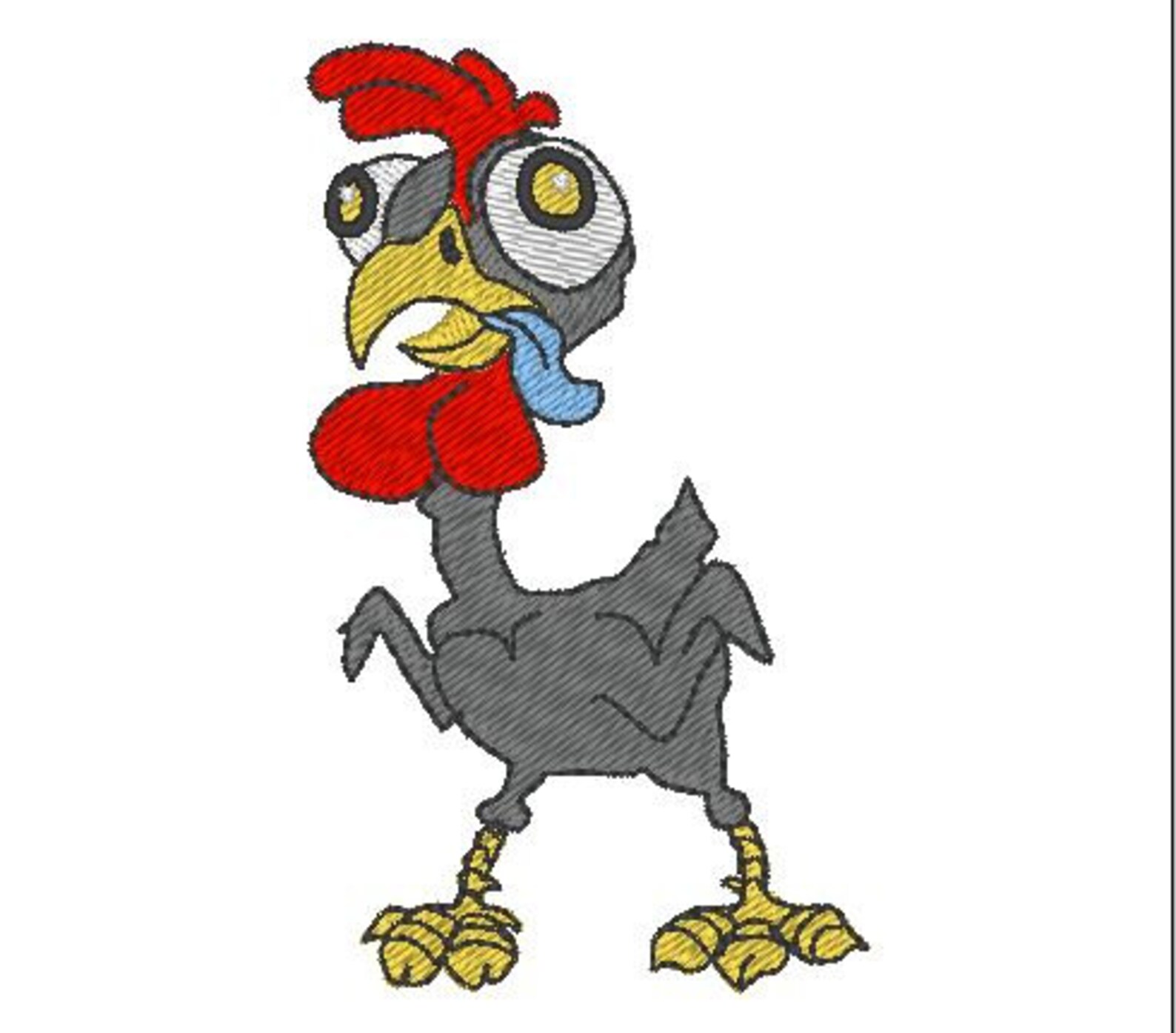 Goofy Chicken Machine Embroidery Digital File -all Formats - Etsy