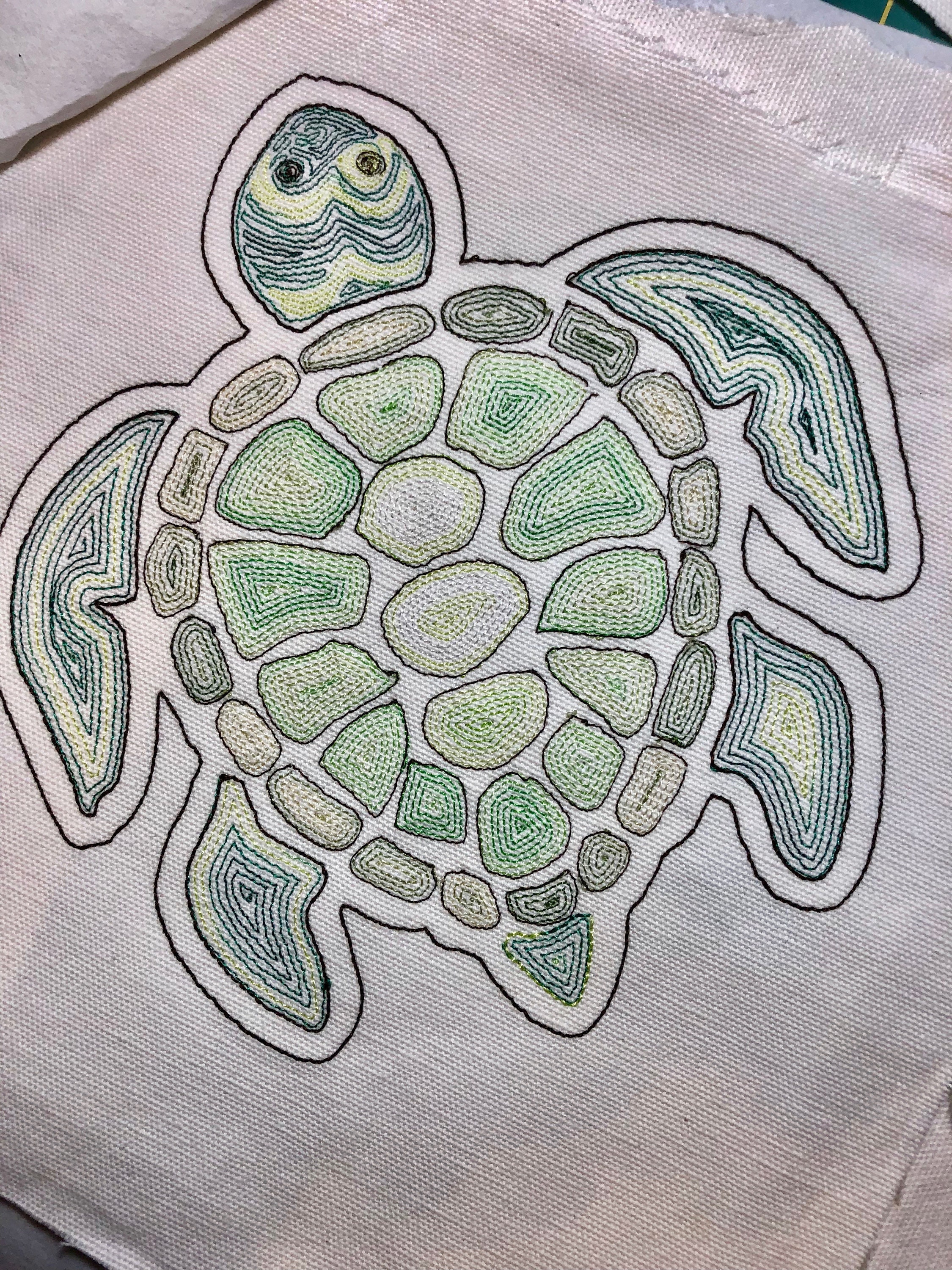 Tribal Turtle Machine Embroidery Digital Download 8x8 Hoop - Etsy