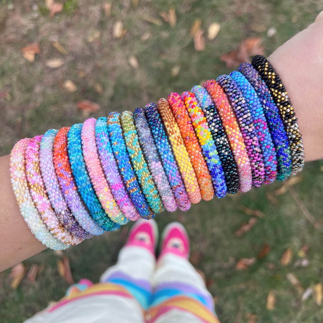 Nepali Glass Bead Bracelet Set - Ombre Friendship Bracelets - Etsy