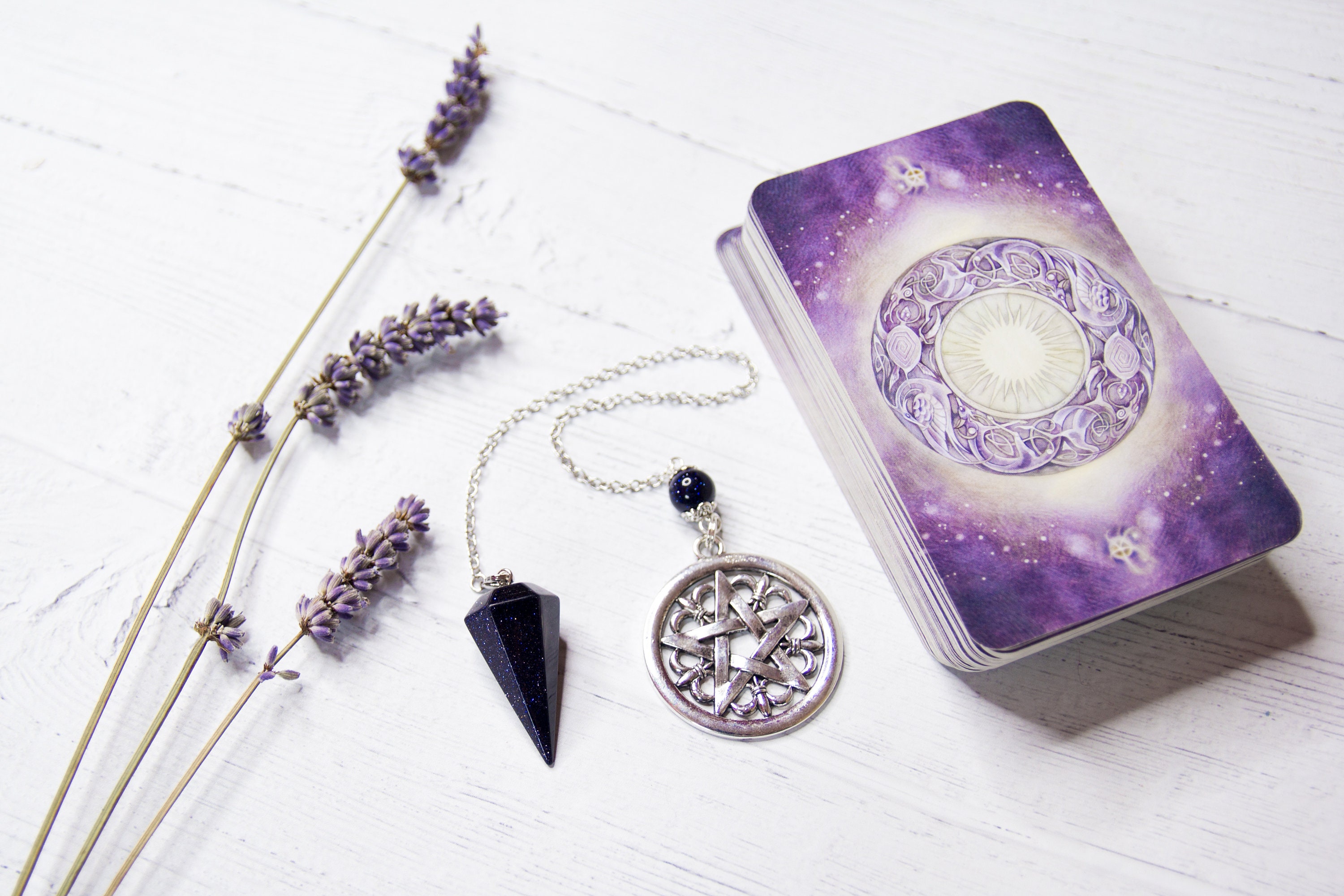 Blue Sandstone Pentagram Pendulum. Wicca Pendulum. New Age Healing ...