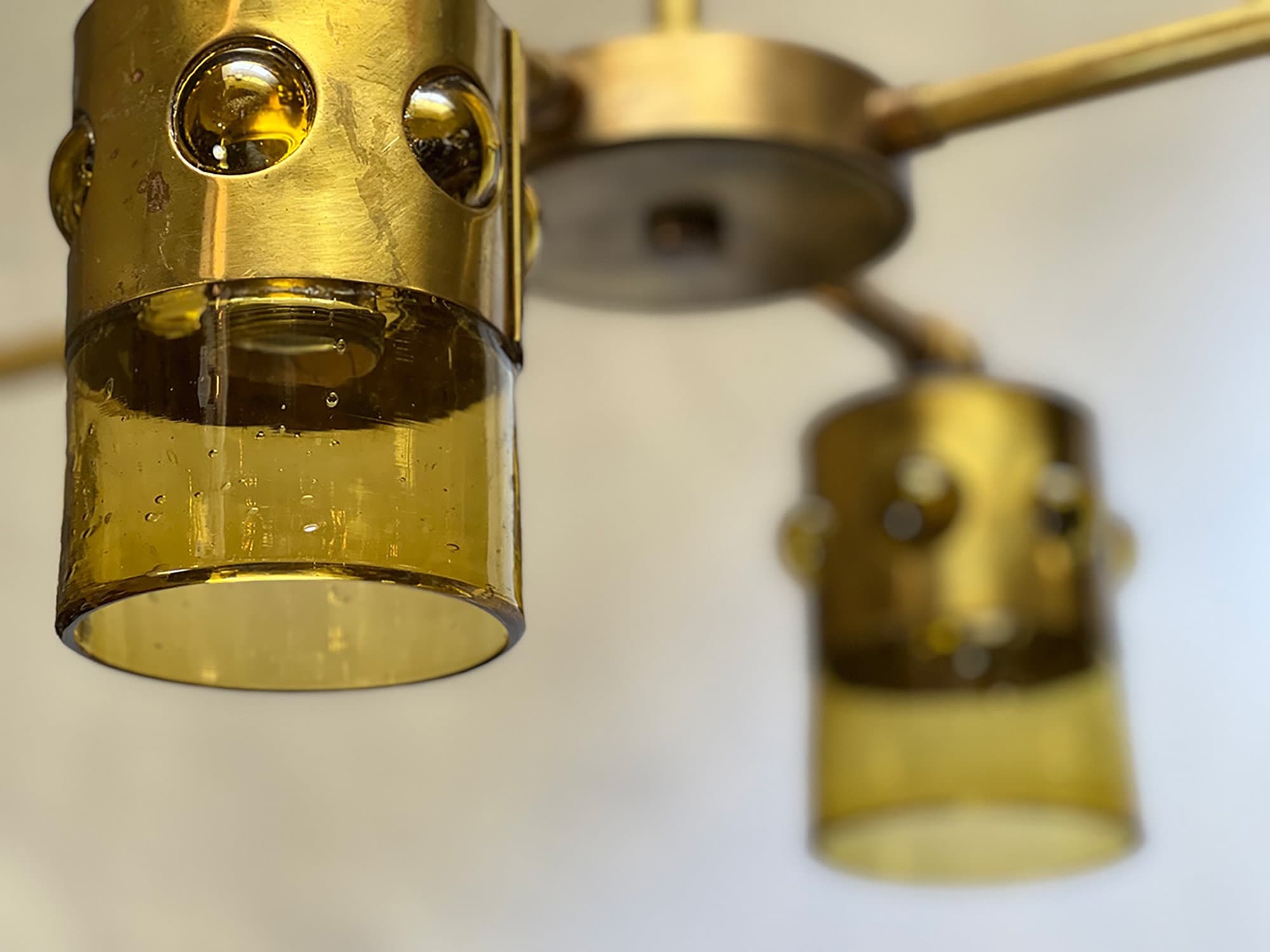 Brutalist Brass MCM 4 Arm Chandelier - Etsy