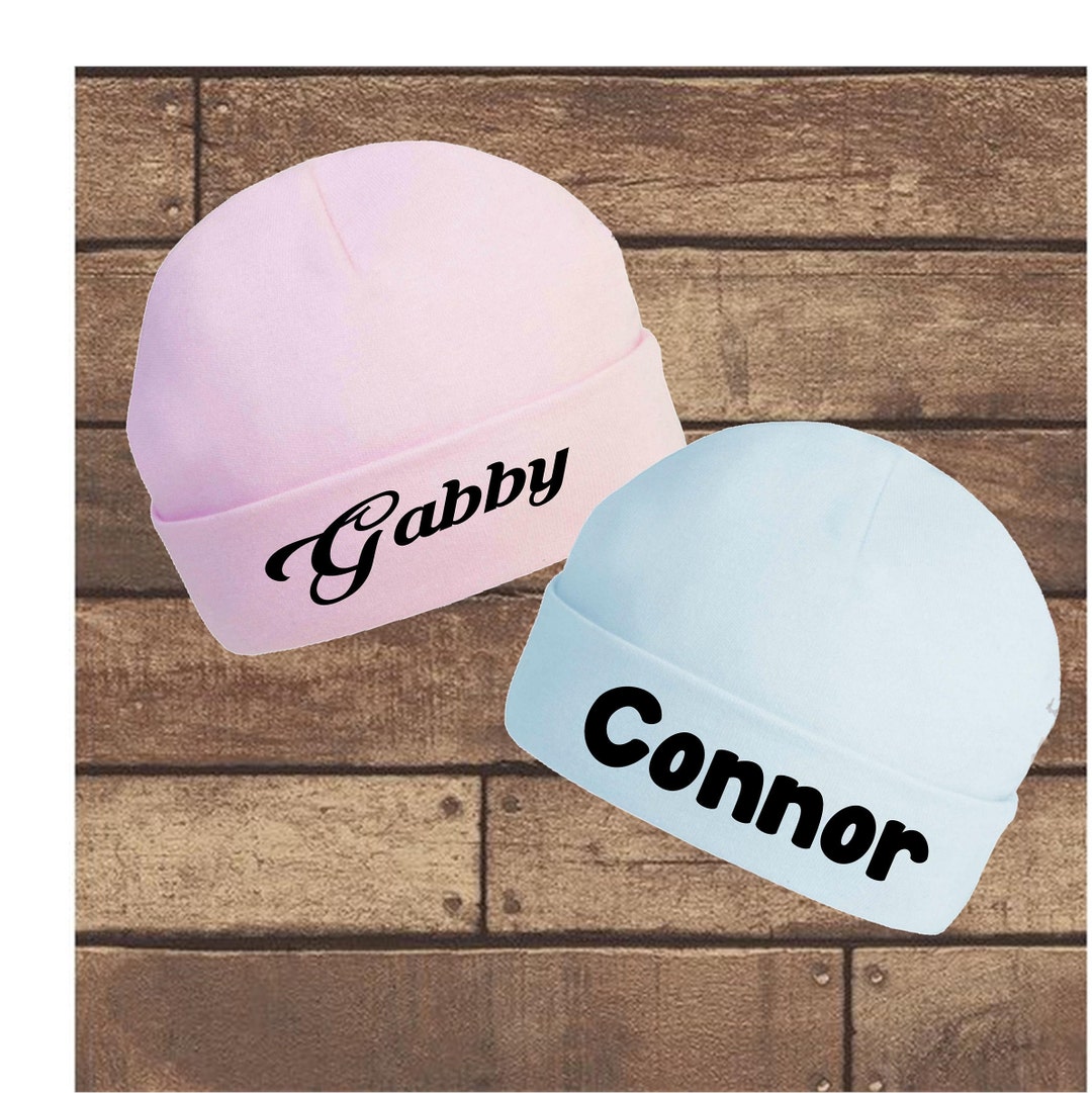 Custom Baby Beanie Hat Infant Newborn Name Date - Etsy