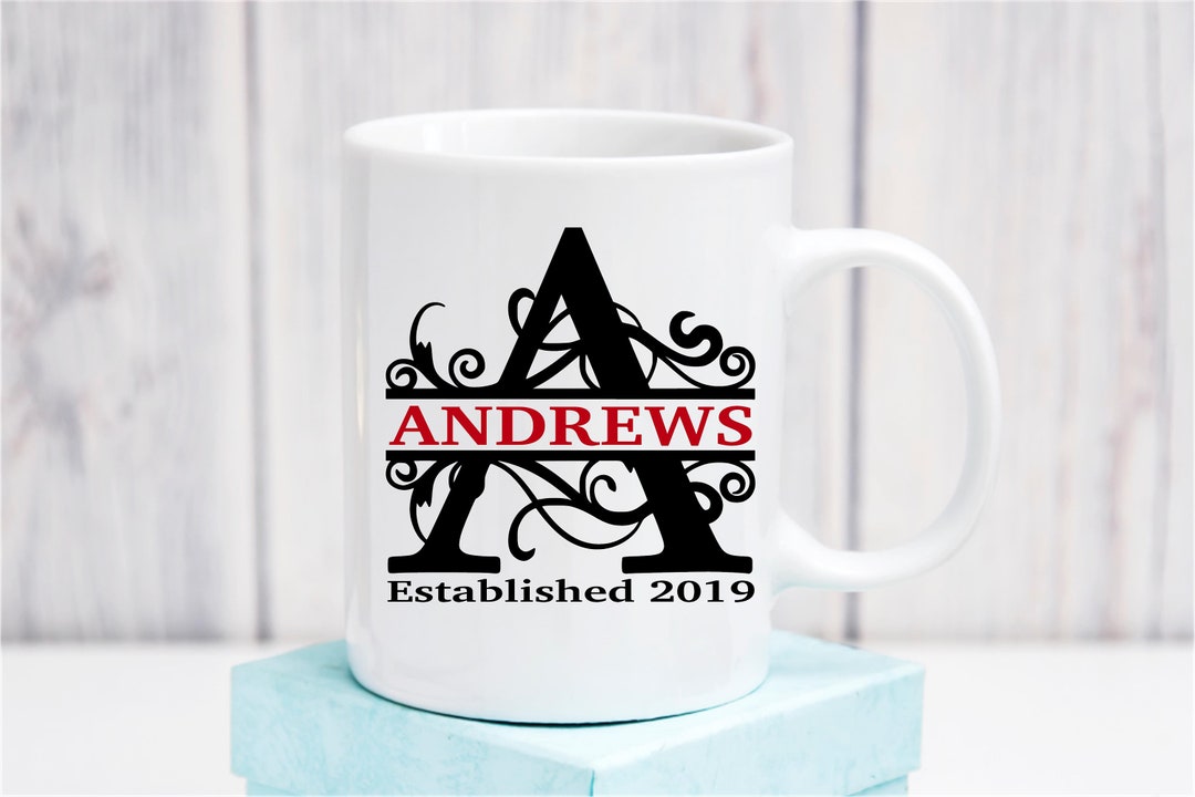 Personalized Monogram Last Name Established Year Mug 11 or 15 Oz Ounce ...