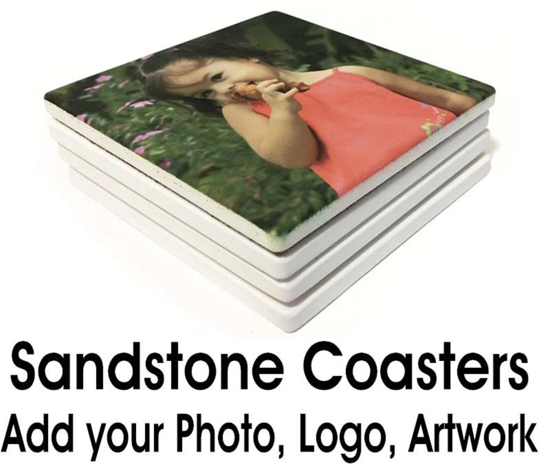 Custom Sandstone Coasters With Cork | Photo | Artwork | Logo | Custom ...