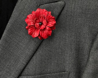 Red Lapel Flower - Etsy