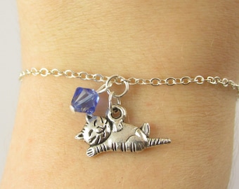 Cat charm bracelet | Etsy