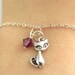 Cat Bracelet- Choose a Birthstone, Cat Birthstone, Cat Jewelry, Silver ...