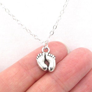 Baby Feet Necklace, Baby Feet Jewelry, New Mom Gift, Silver Baby Feet ...