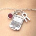 Computer Bracelet- Birthstone and Initial, Computer Jewelry, Geek ...