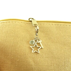 Star Zipper Pull- Choose a Birthstone and Initial, Personalized Star ...