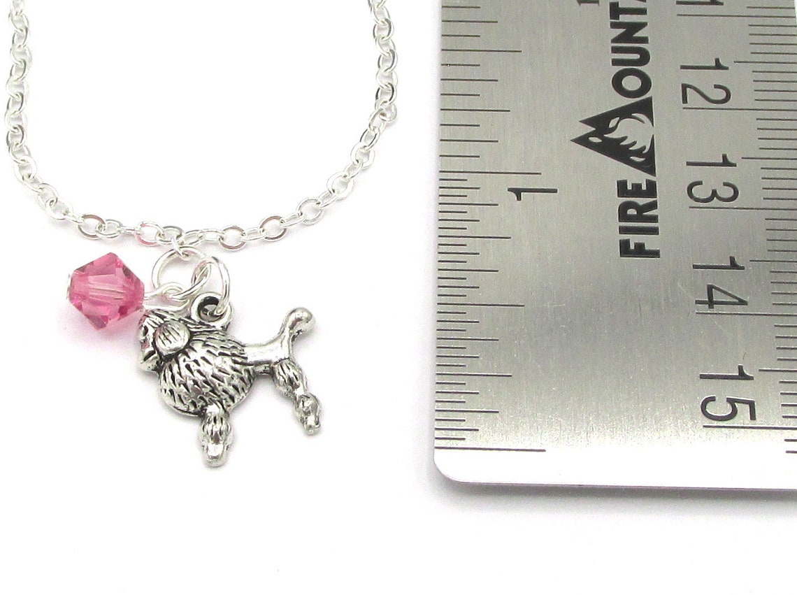 Poodle Bracelet- Choose a Birthstone, Poodle Jewelry, Poodle Birthstone ...