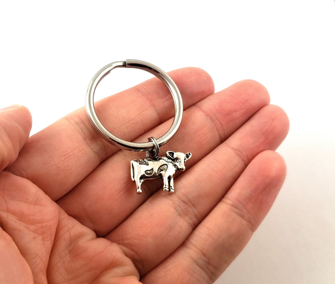 Cow Keychain Cow Keyring Cow Gift Cow Birthday Gift Cow | Etsy