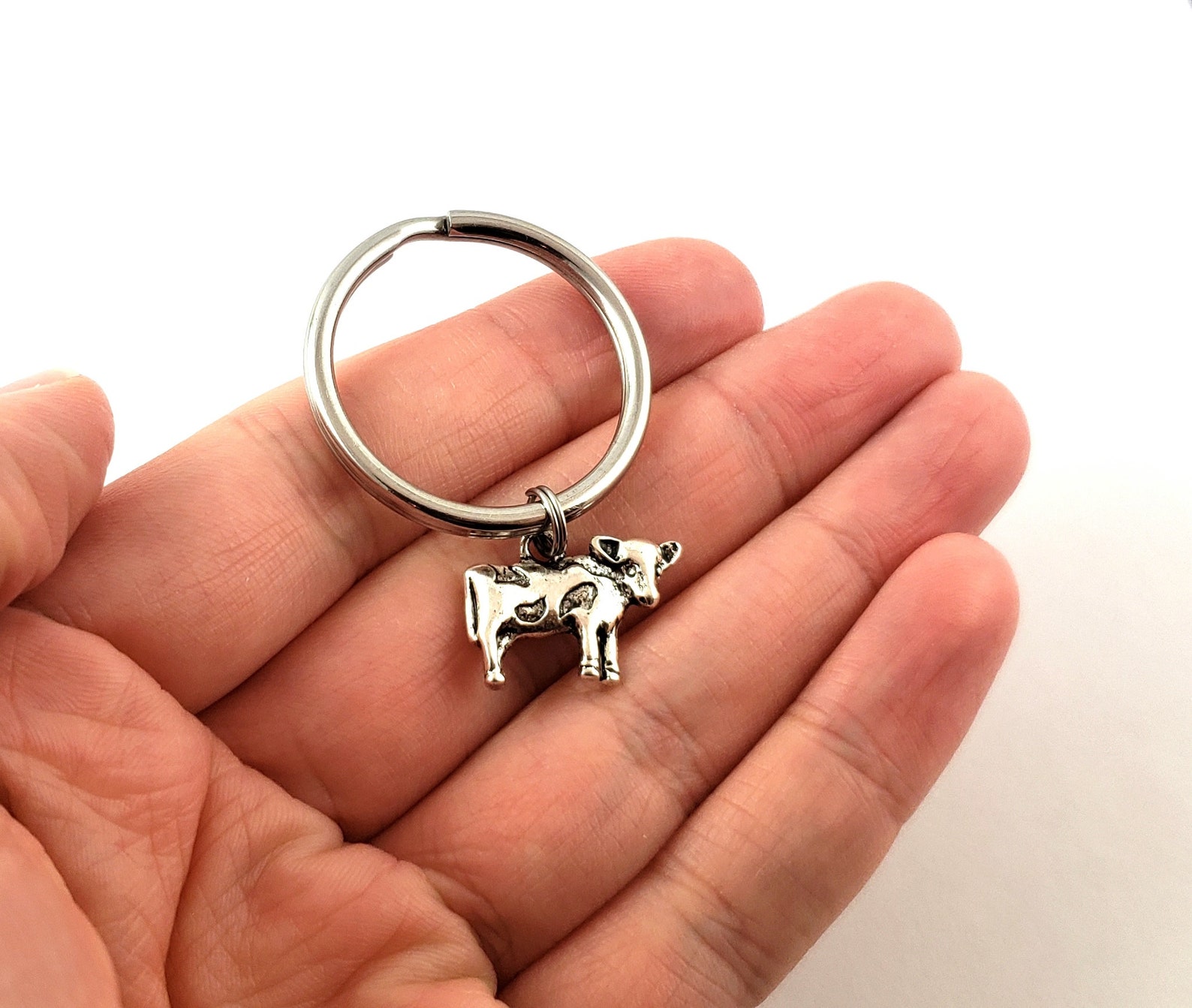 Cow Keychain Cow Keyring Cow Gift Cow Birthday Gift Cow | Etsy