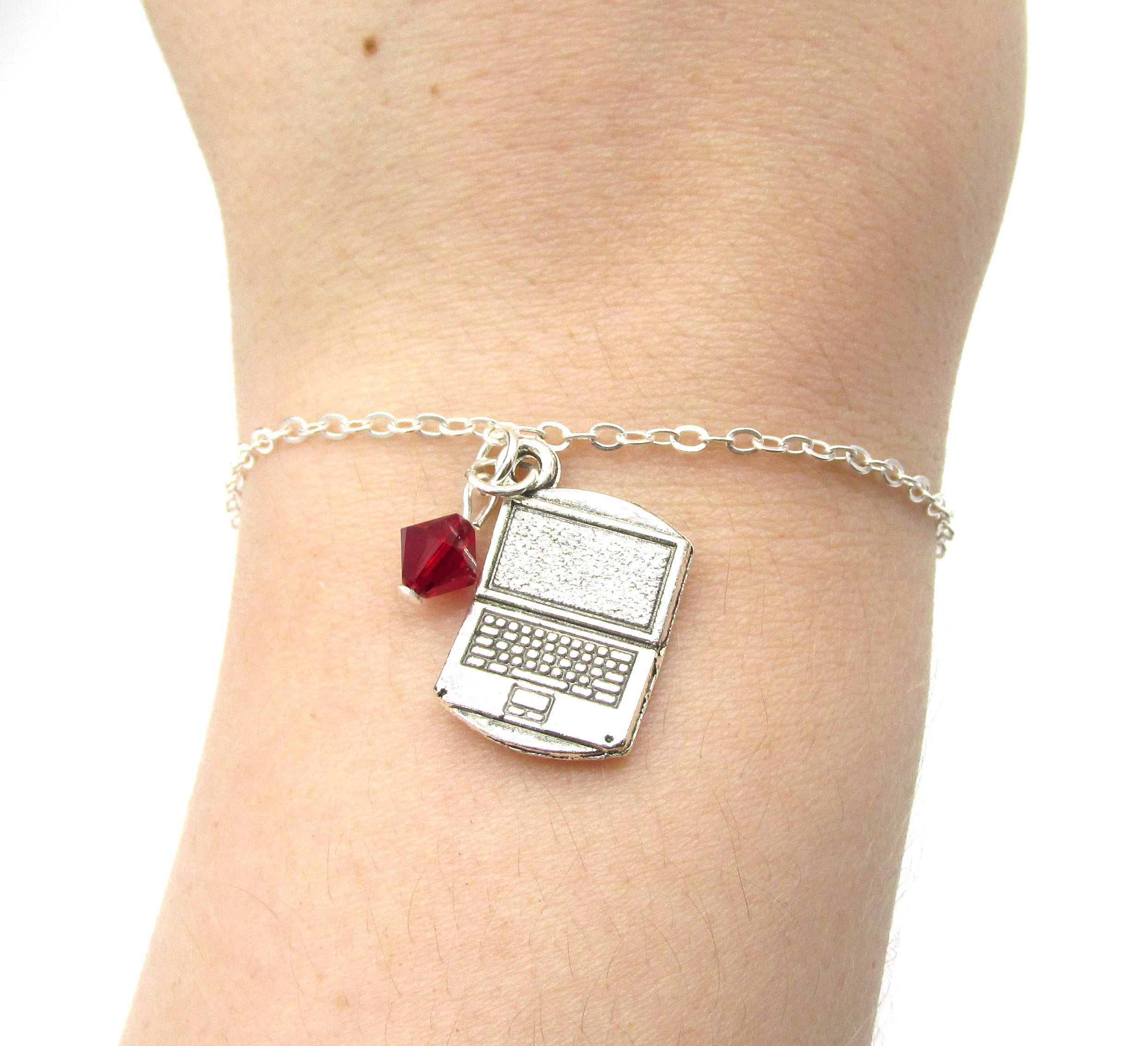 Laptop Bracelet Choose a Birthstone Laptop Jewelry PC - Etsy