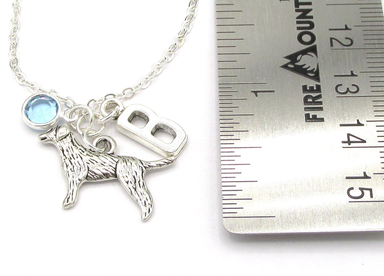 Labrador Bracelet- Birthstone and Initial, Labrador Jewelry, Labrador ...