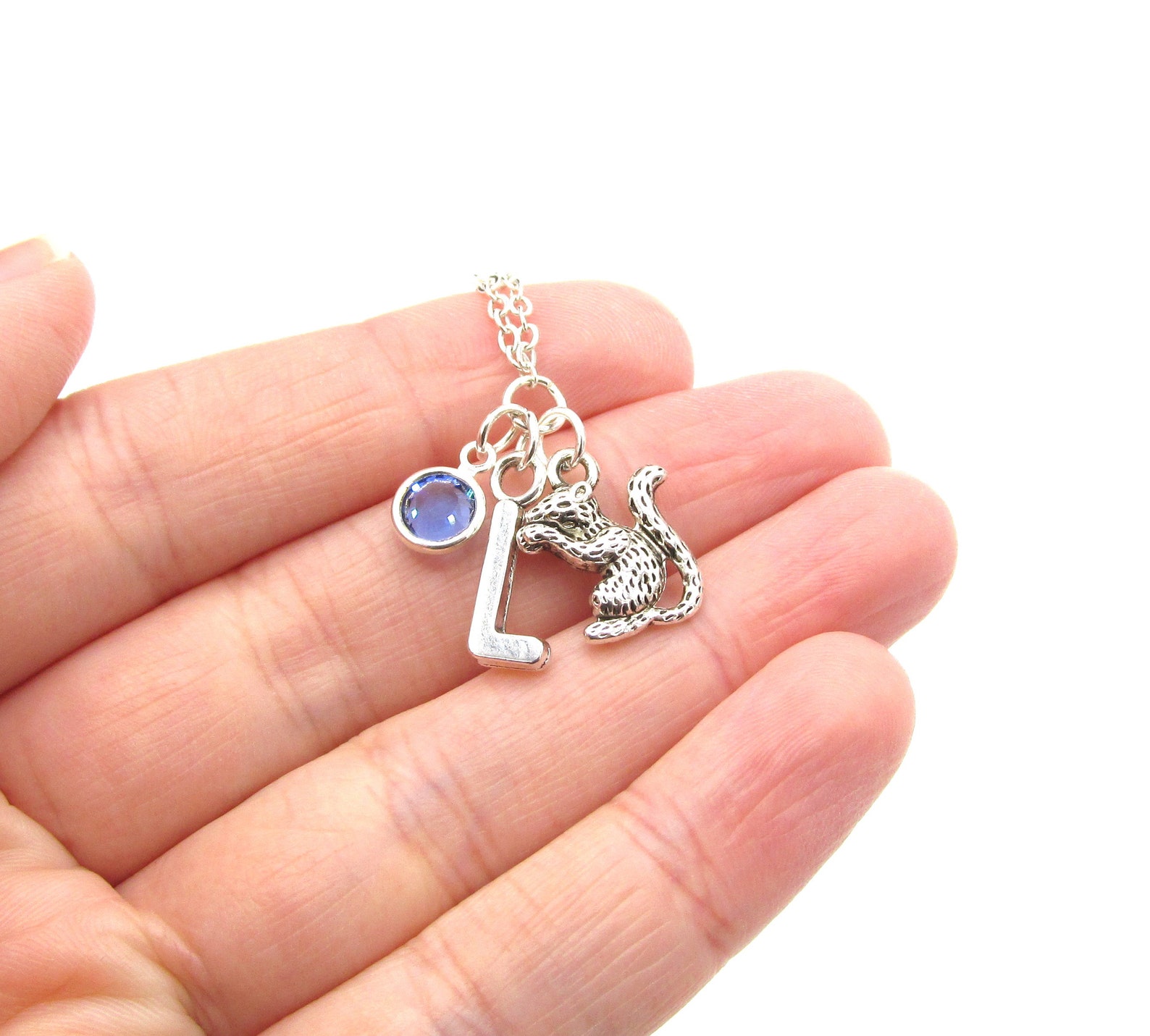 Squirrel Bracelet- Birthstone and Initial, Squirrel Jewelry, Squirrel ...