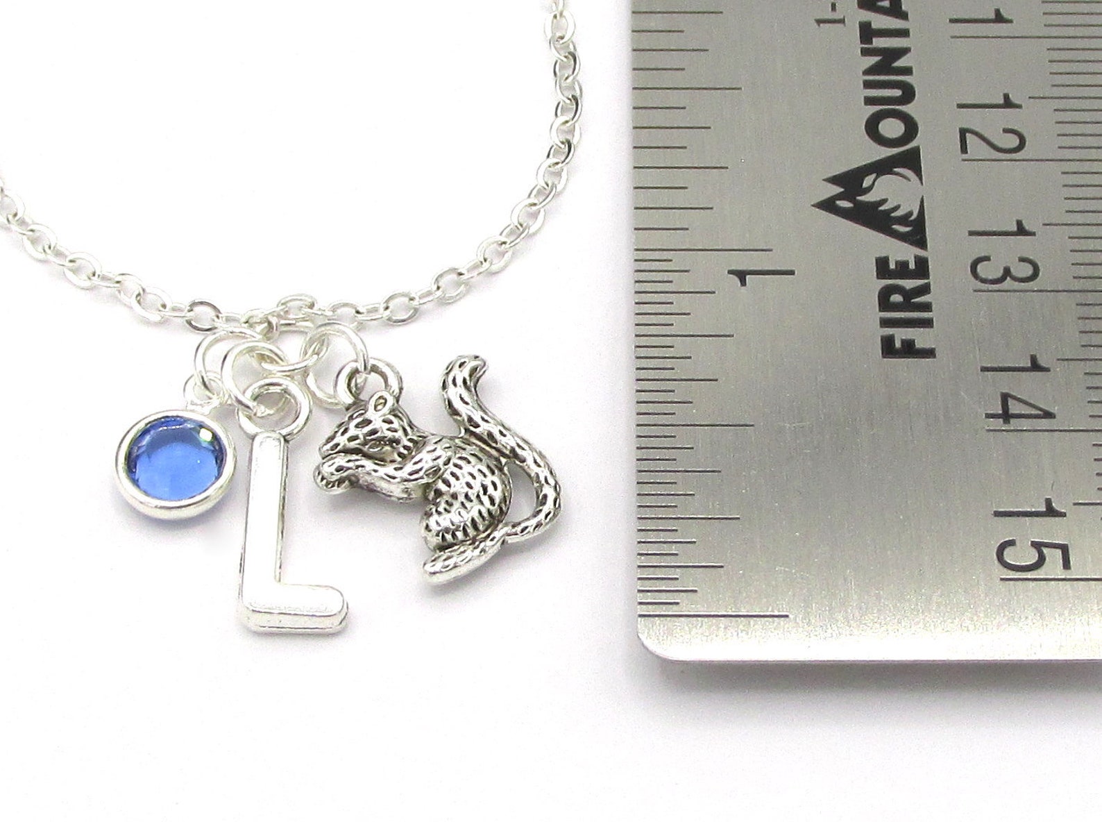 Squirrel Bracelet- Birthstone and Initial, Squirrel Jewelry, Squirrel ...