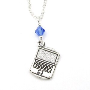 Laptop Necklace- Choose a Birthstone, PC Pendant, Computer Pendant ...
