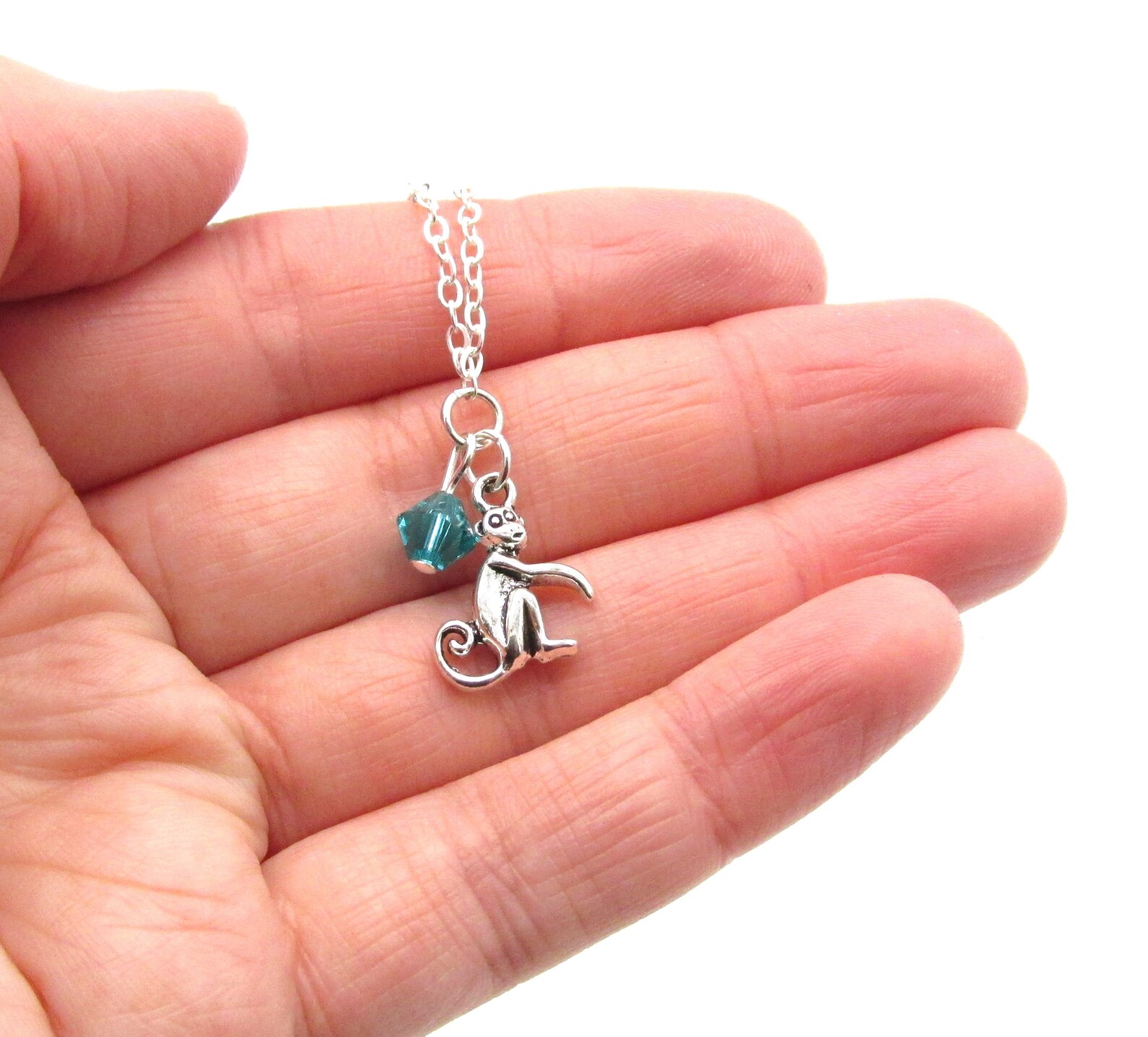 Monkey Bracelet Choose a Birthstone Monkey Gift Monkey - Etsy