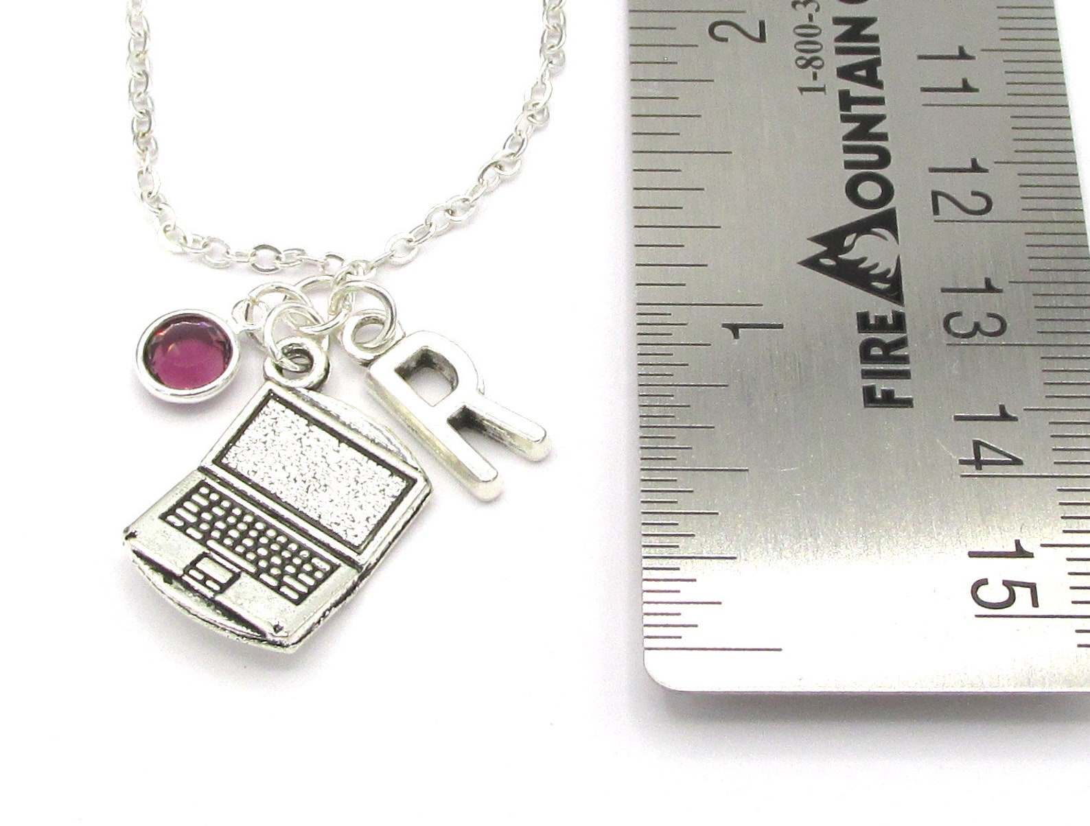 Computer Bracelet Birthstone and Initial Computer Jewelry | Etsy