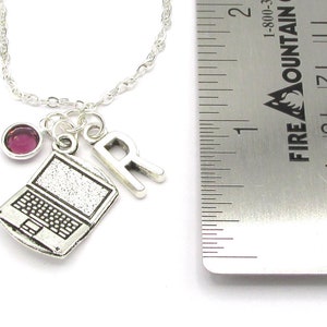 Computer Bracelet- Birthstone and Initial, Computer Jewelry, Geek ...