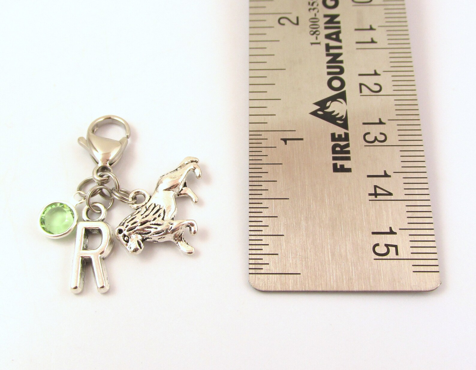 Lion Zipper Pull Choose a Birthstone and Initial Lion Bag - Etsy